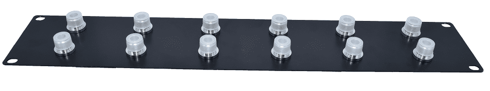 N Type Patch Panel 2U 12 port black flat loaded no fold